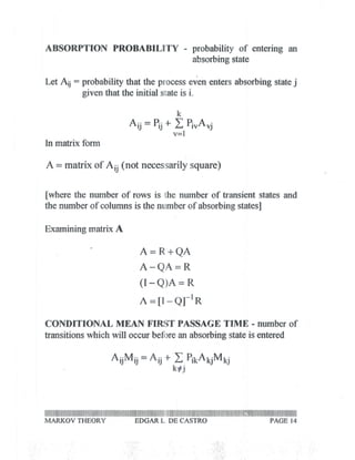 Markov theory | PDF