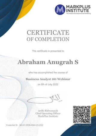 Business Analyst - Marketing - Abraham Anugrah S | PDF
