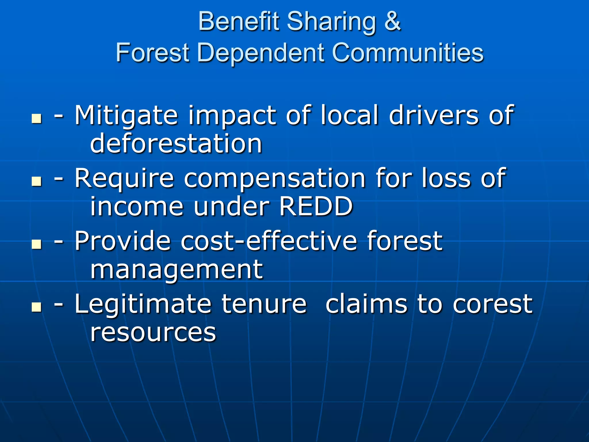 Sharing REDD Benefits with Forest Dependent Communities | PDF