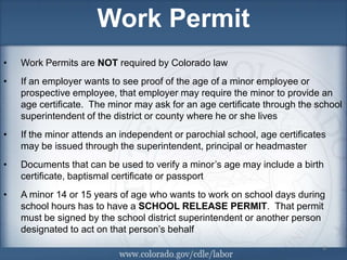Colorado Labor Laws | PPTX