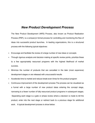 The new product process | DOCX | Startups | Business