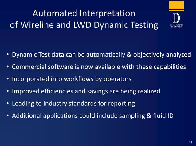 Automated Interpretation Of Wireline And Lwd Formation Testing Dynamic Data Pptx Physics