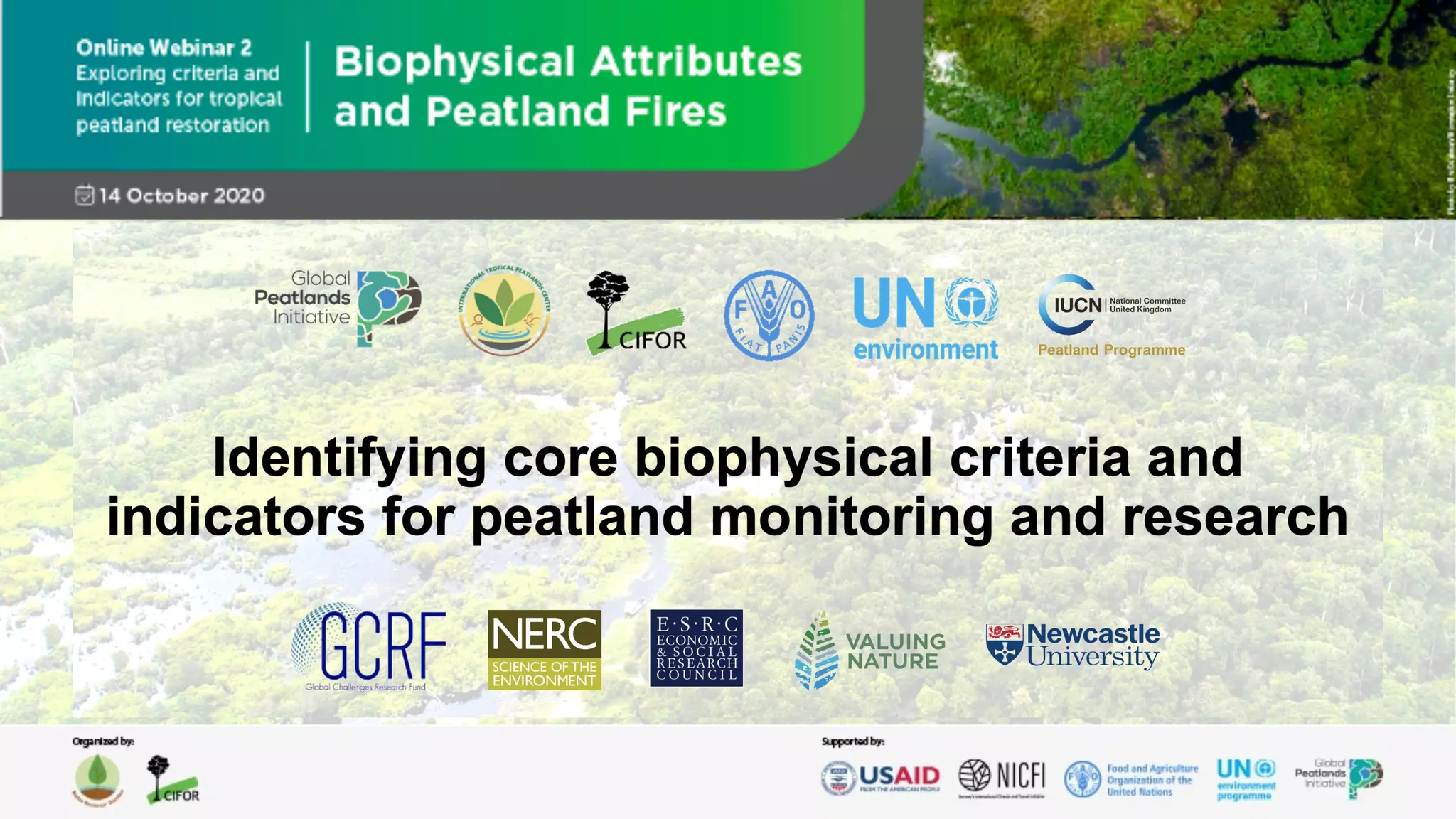Identifying core biophysical criteria and indicators for peatland ...