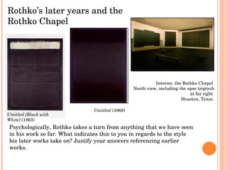 Mark Rothko And Barnett Newman | PPT | Painting | Arts and Crafts