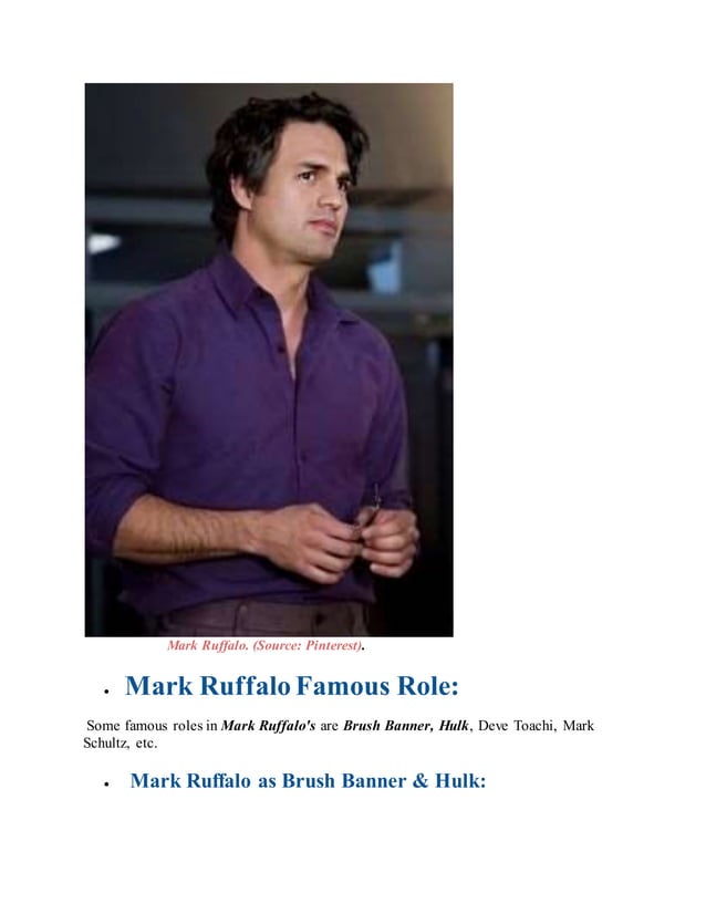 Mark Ruffalo | Biography, Upcoming Movies, Net Worth | PDF
