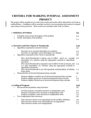 computer science CAPE Mark scheme | DOCX