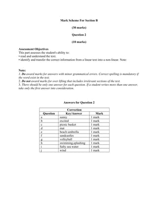 FORM 2 english mid term exam paper 2017 answer scheme | DOC