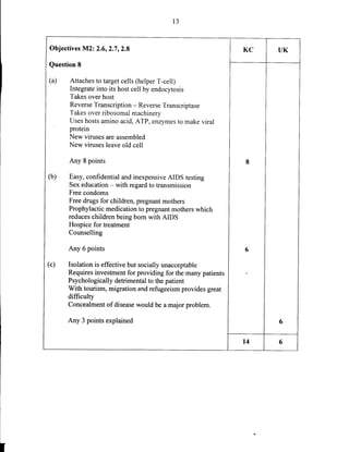 Mark scheme for specimen paper 2001 | PDF