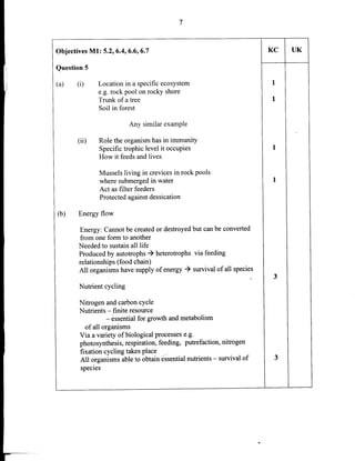 Mark scheme for specimen paper 2001 | PDF
