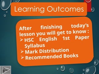 About HSC English 1st Paper Marks Distribution .pptx