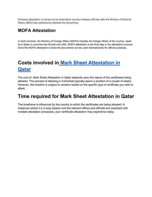 Marksheet Attestation in Qatar best services.docx