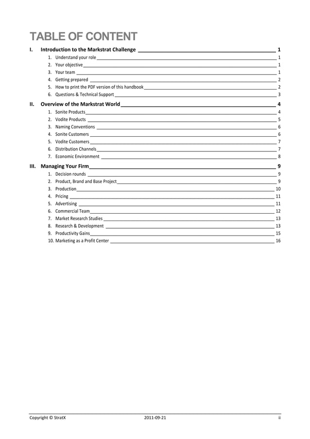 Markstrat web participant-handbook-chap 1 a 3 | PDF | Business ...