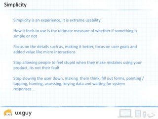 User Experience Masterclass 101 with Mark Swaine | PPTX