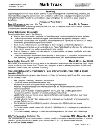 Mark Truax Resume | PDF | Sales | Business