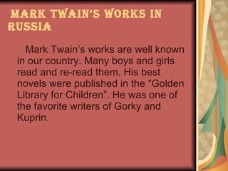 Mark twain | PPT | Books and Literature