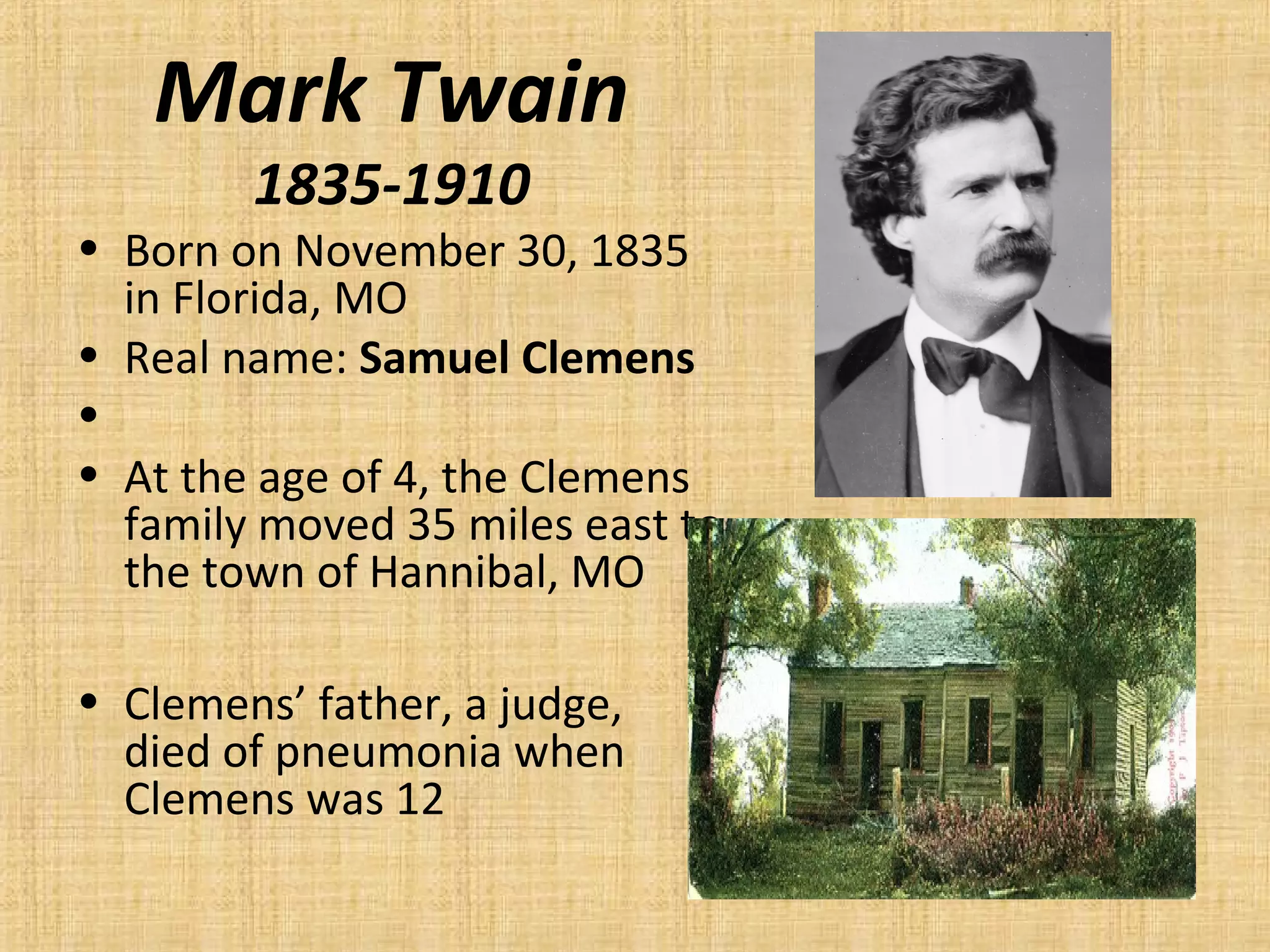 Mark Twain Introduction for Kids | PPT