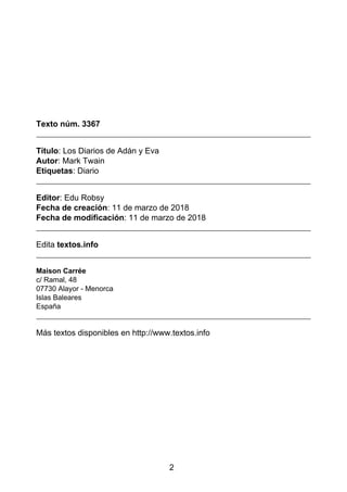 Mark twain los diarios de adan y eva ok | PDF