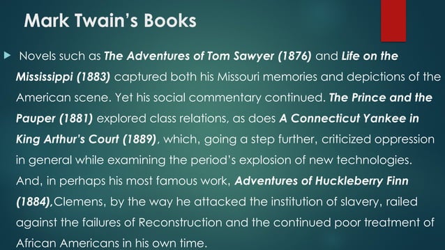 a presentation about the life of Mark Twain.pptx