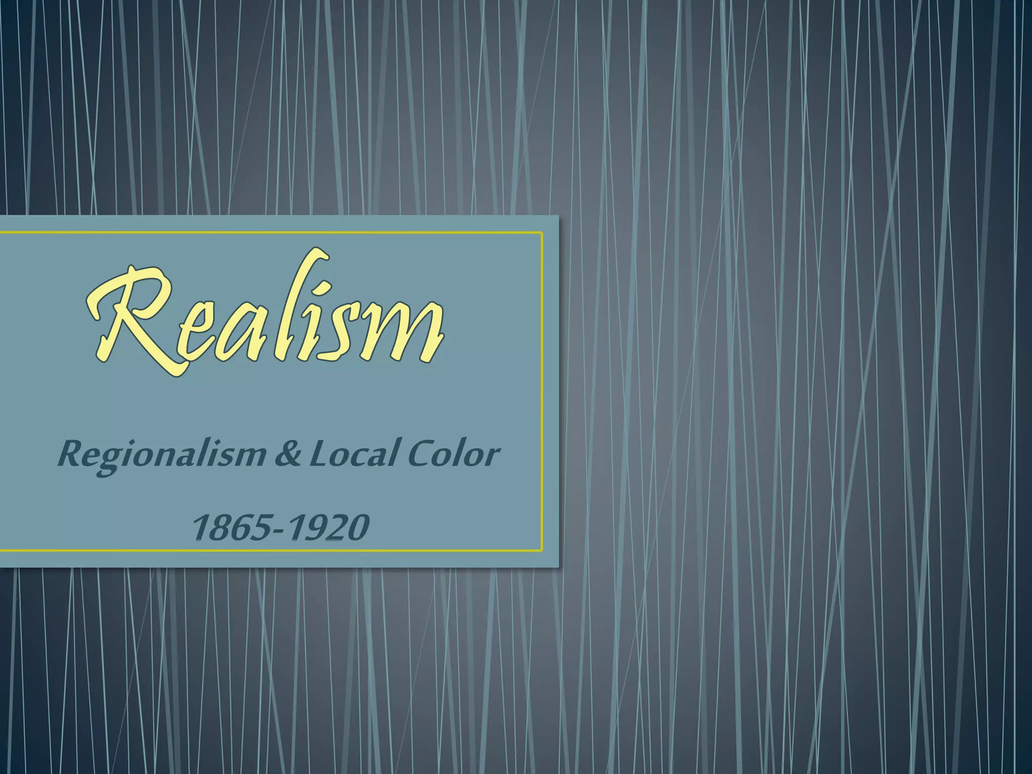 Mark twain and realism | PPTX