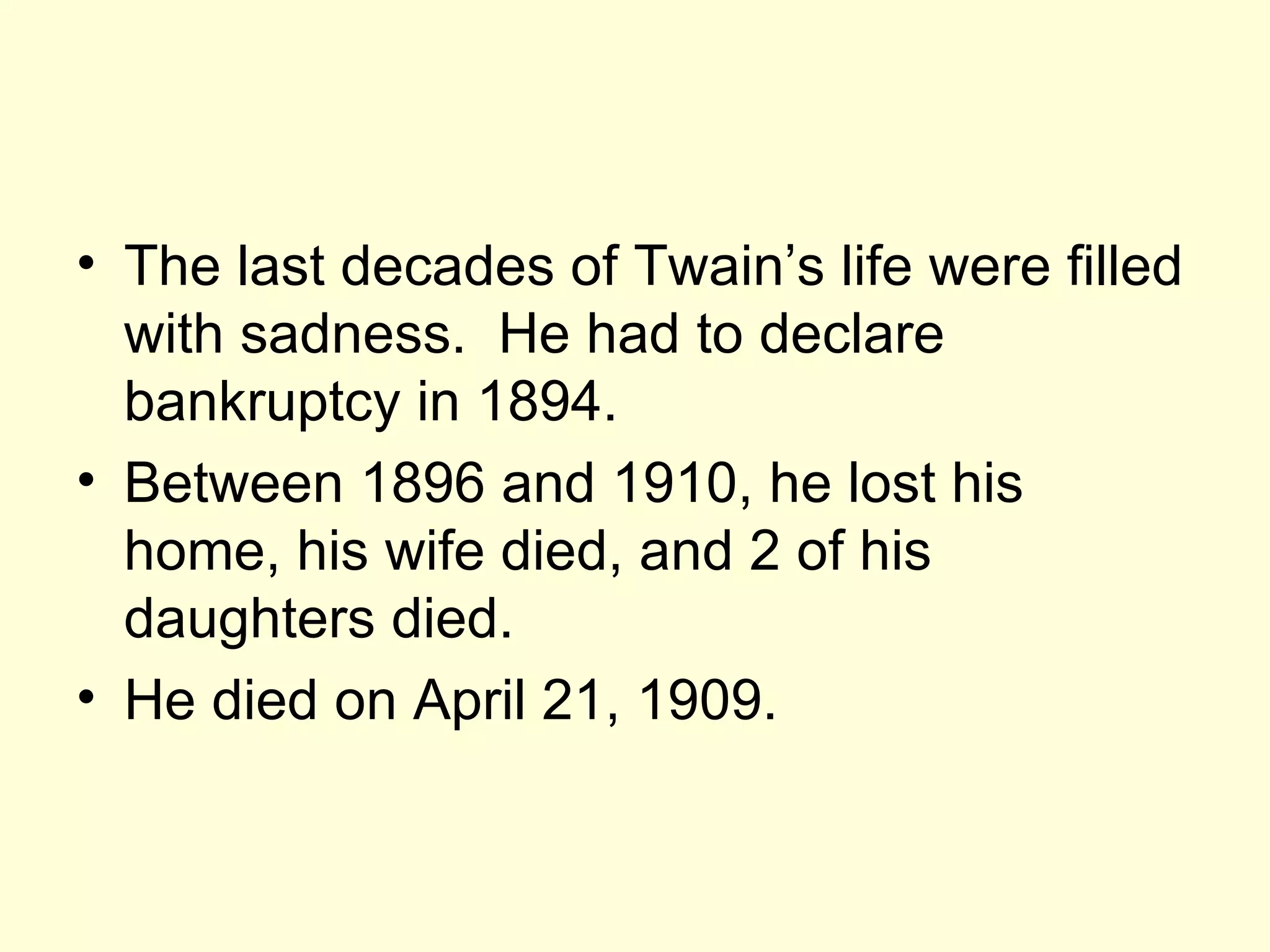 Mark twain & the adventures of huckleberry finn | PPT