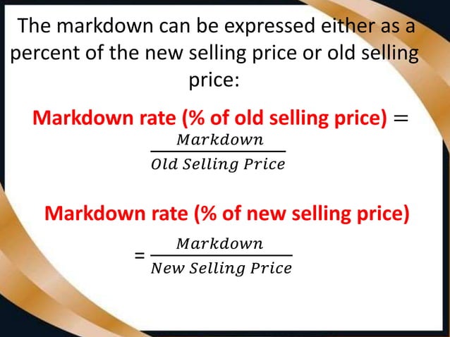 Business math - Mark on- up and Mark down | PPTX | Business | Business ...