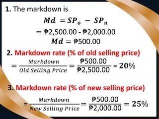 Business math - Mark on- up and Mark down | PPTX