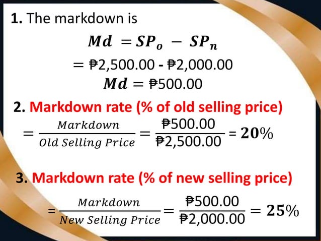 Business math - Mark on- up and Mark down | PPTX | Business | Business ...