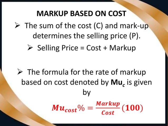 Business math - Mark on- up and Mark down | PPTX | Business | Business ...