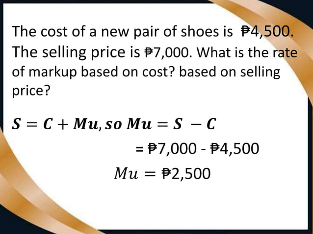 Business math - Mark on- up and Mark down | PPTX | Business | Business ...