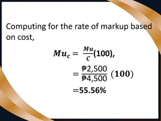 Business math - Mark on- up and Mark down | PPTX