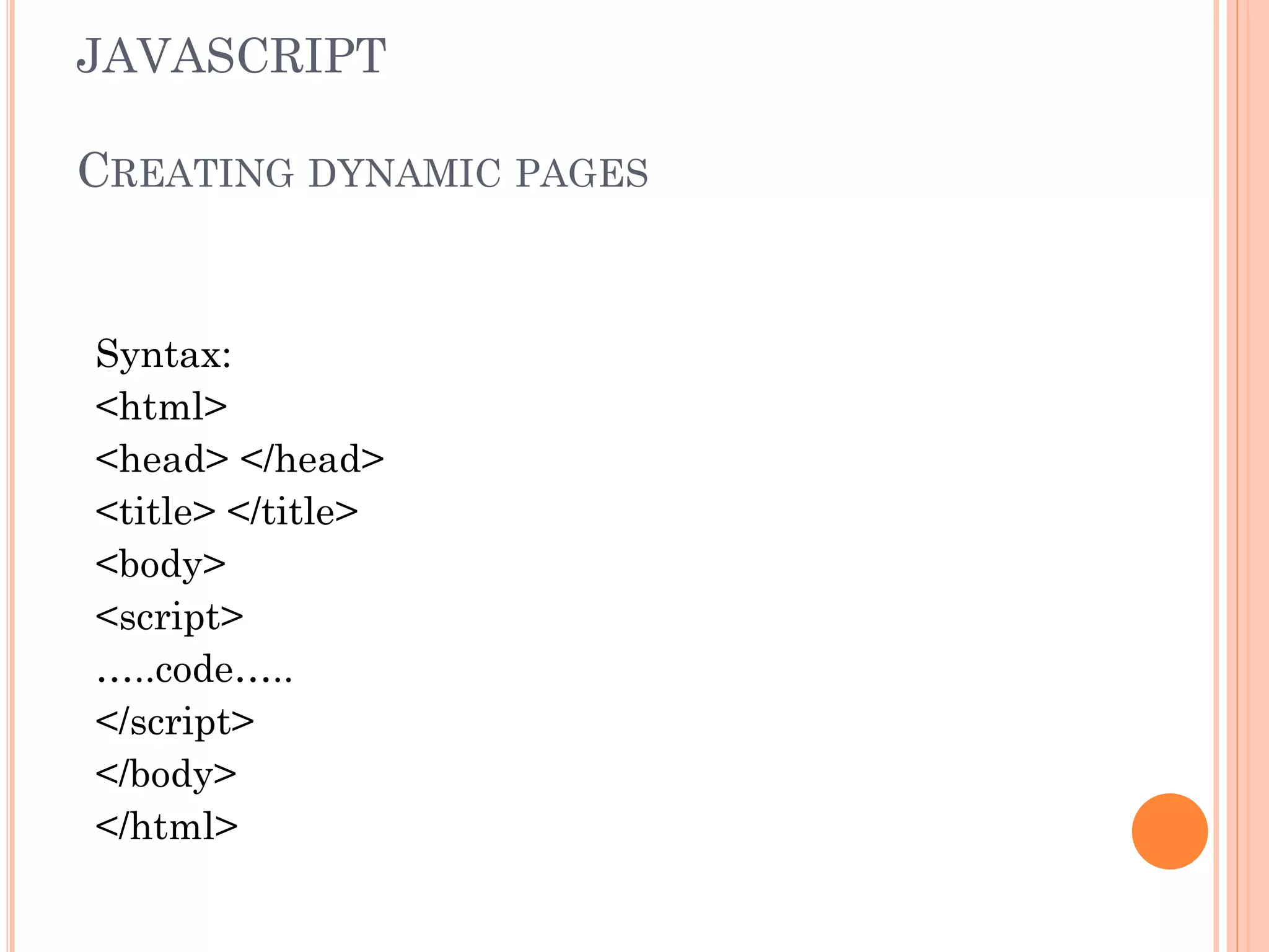 Markup language classification, designing static and dynamic | PPTX | Web Design and HTML | Internet