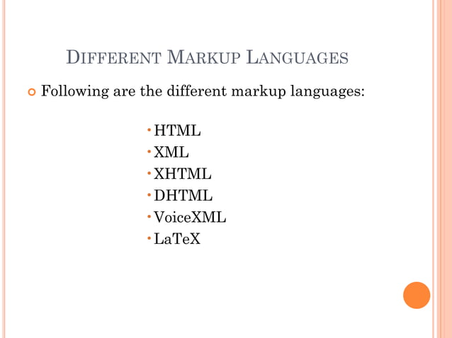 Markup language classification, designing static and dynamic | PPTX | Web Design and HTML | Internet