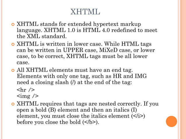 Markup language classification, designing static and dynamic | PPTX ...