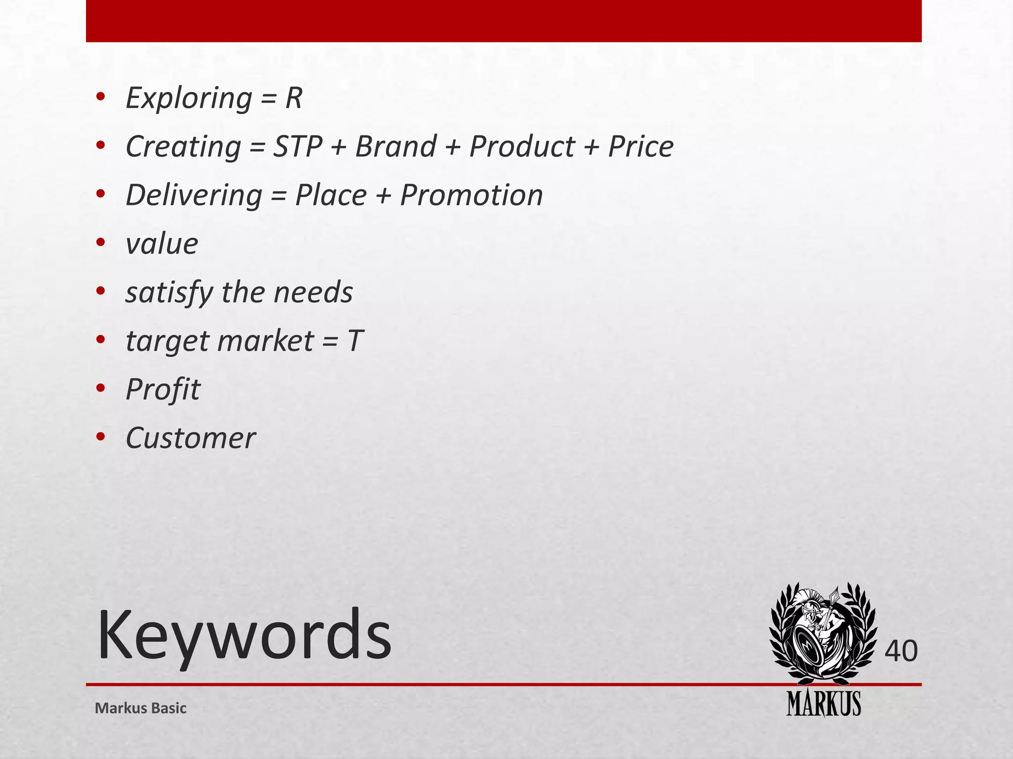 Tổng quan về marketing - Markus Basic | PPT