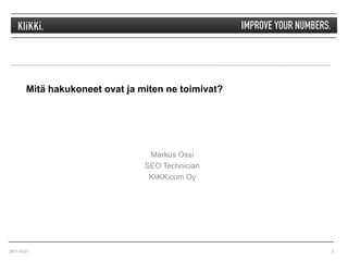 Mitä hakukoneet ovat ja miten ne toimivat? | PPTX