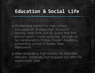 Mark Markzuckerberg Biography | PPTX