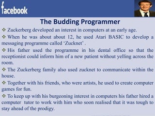 Mark zuckerberg biography summary | PPTX