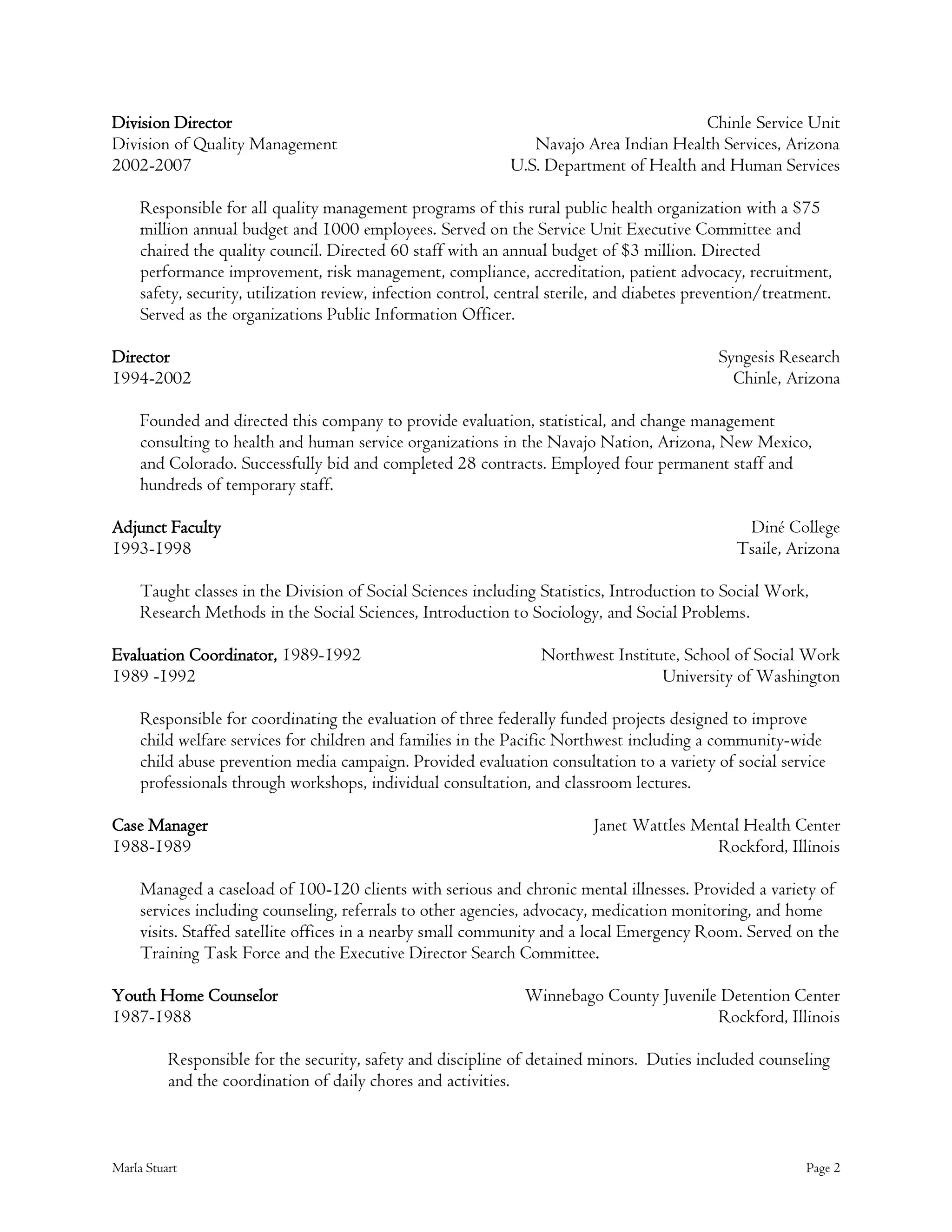 Marla Stuart Resume | PDF