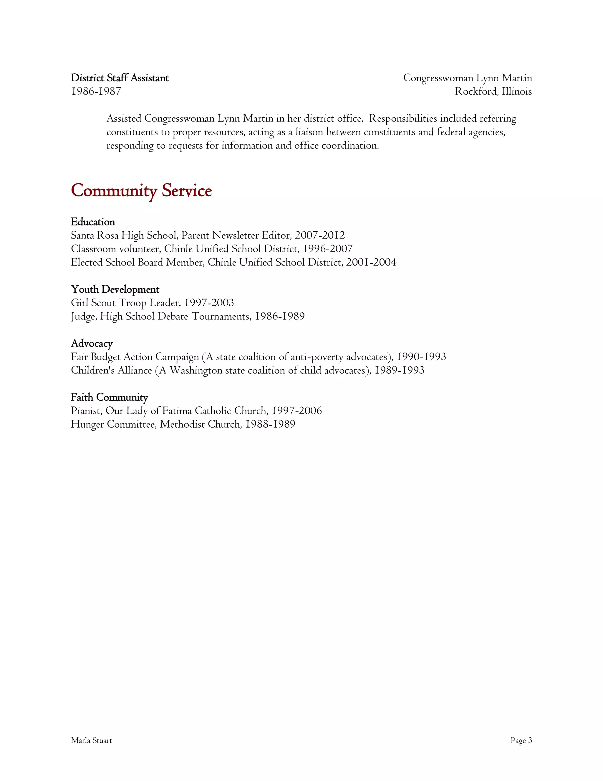 Marla Stuart Resume | PDF