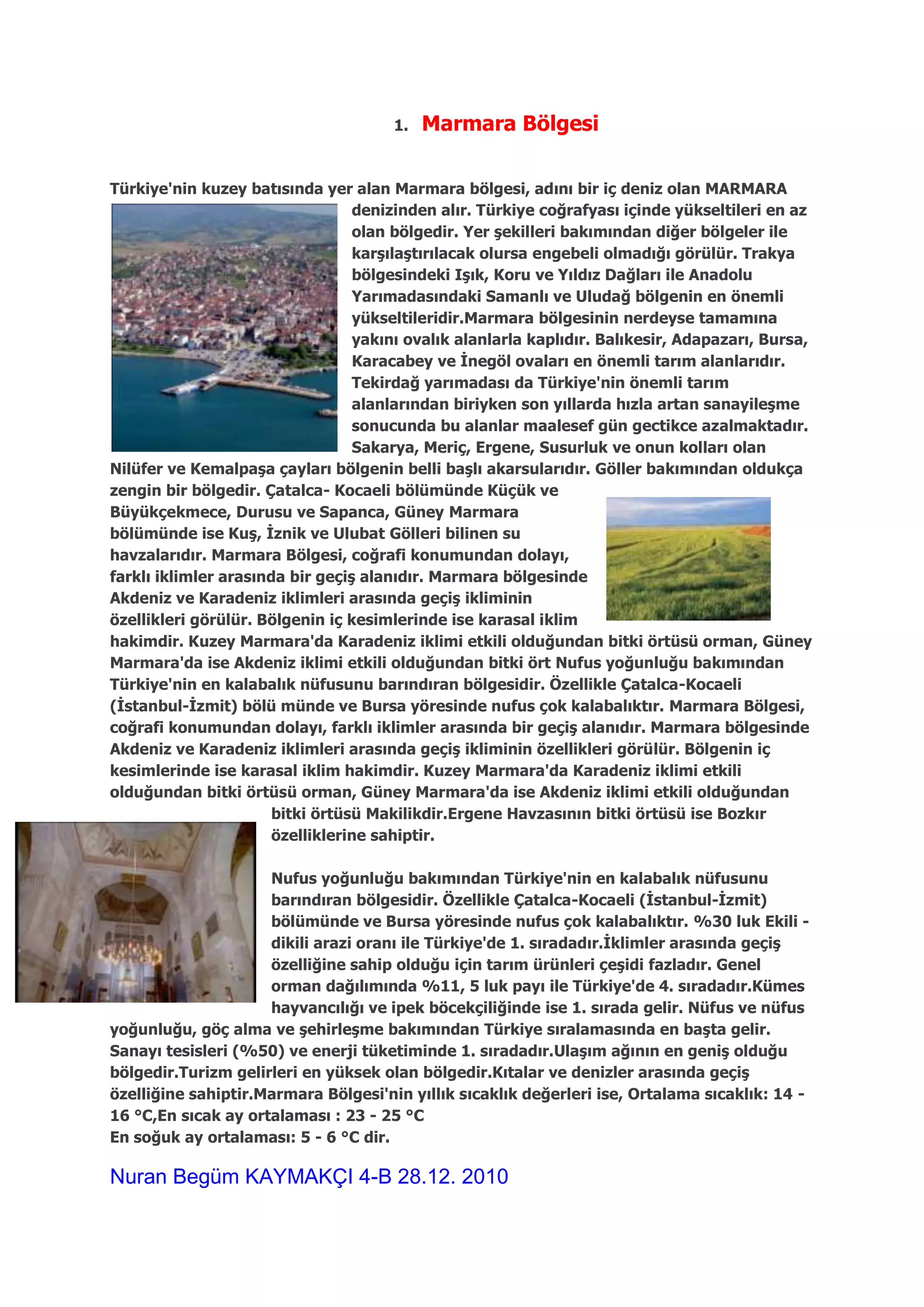 Marmara bölgesi | DOCX