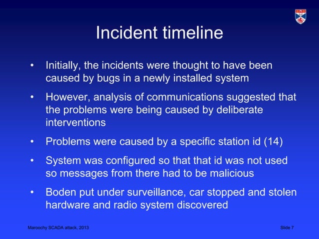CS5032 Case study Maroochy water breach | PPT