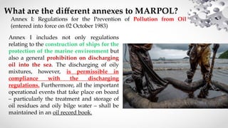 Power point presentation on Marine Pollution regulations by IMO | PPTX