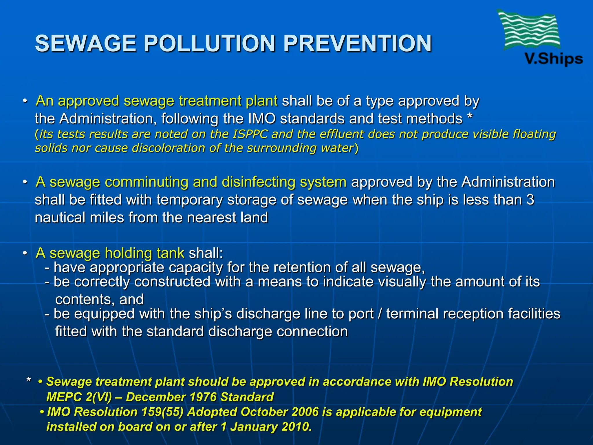 Annex IV or the Prevention of pollution of sewage from ships | PPTX