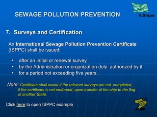 Annex IV or the Prevention of pollution of sewage from ships | PPTX