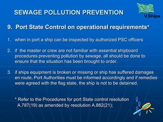 Annex IV or the Prevention of pollution of sewage from ships | PPTX