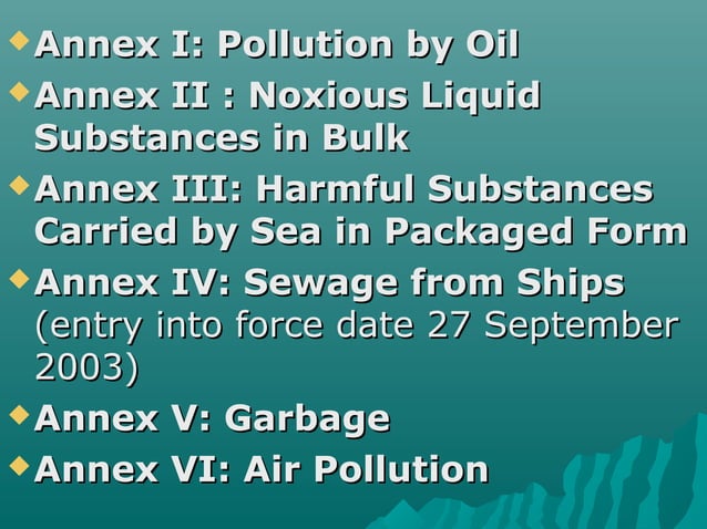 Marpol annexes | PPT