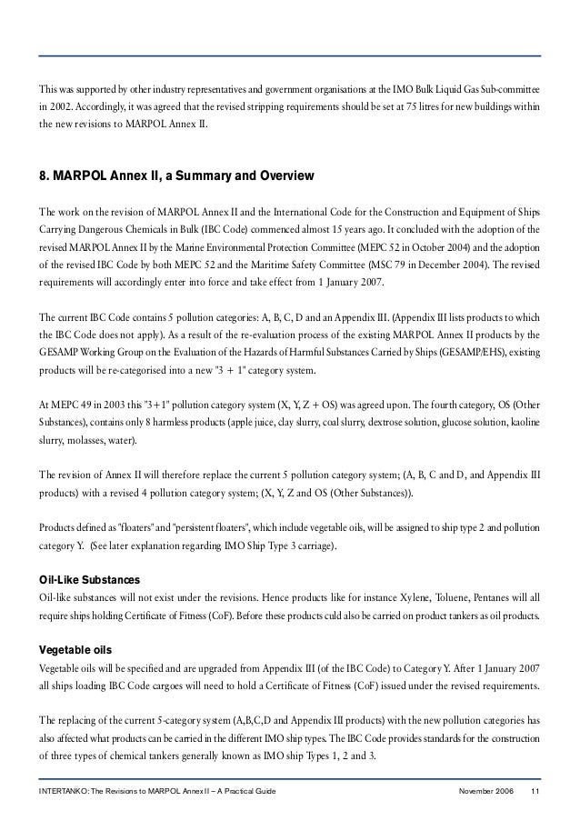 Marpol annex ii a practical guide