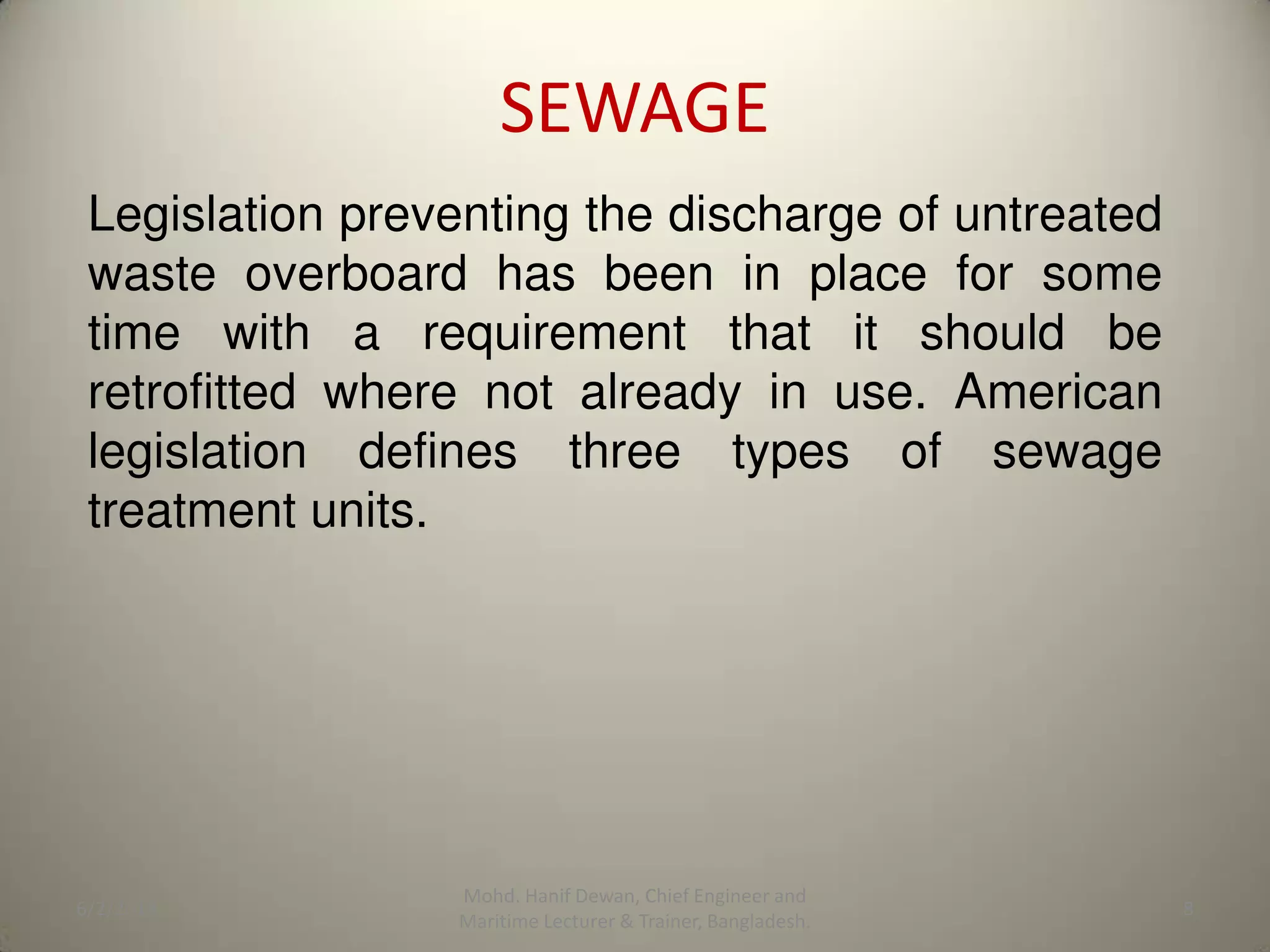 MARPOL Annex IV & Sewage Treatment Plant | PDF