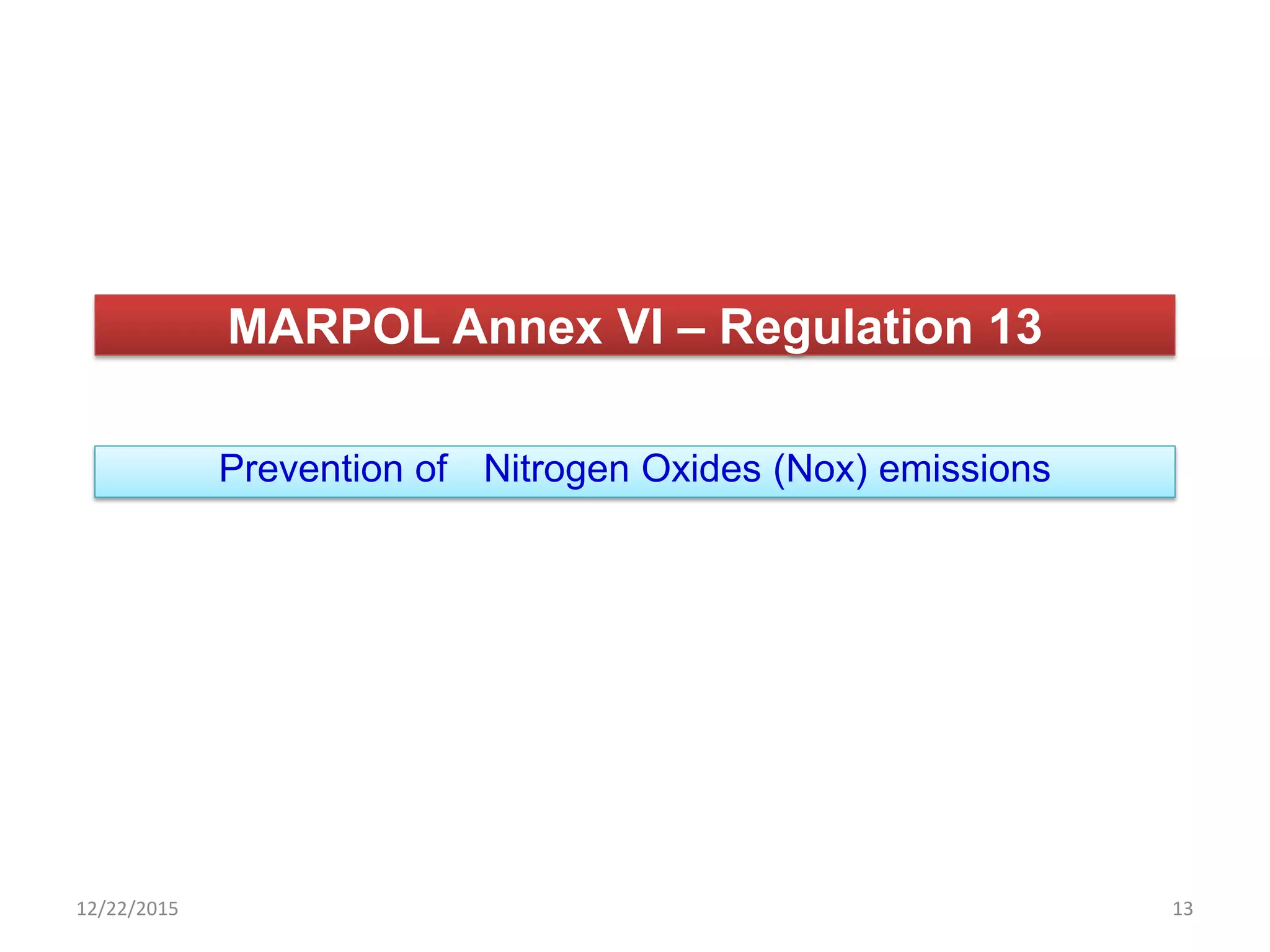 MARPOL Annex VI: Prevention of Air Pollution from Ships | PDF