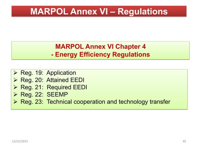MARPOL Annex VI: Prevention of Air Pollution from Ships | PDF